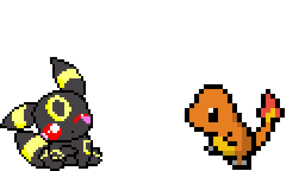 Pixilart Umbreon And Charmander By Jgjggui