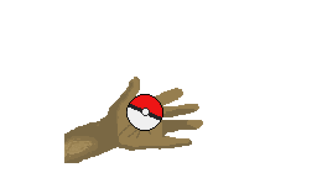Pixilart - Hand w/ Pokeball by HarryPotter234