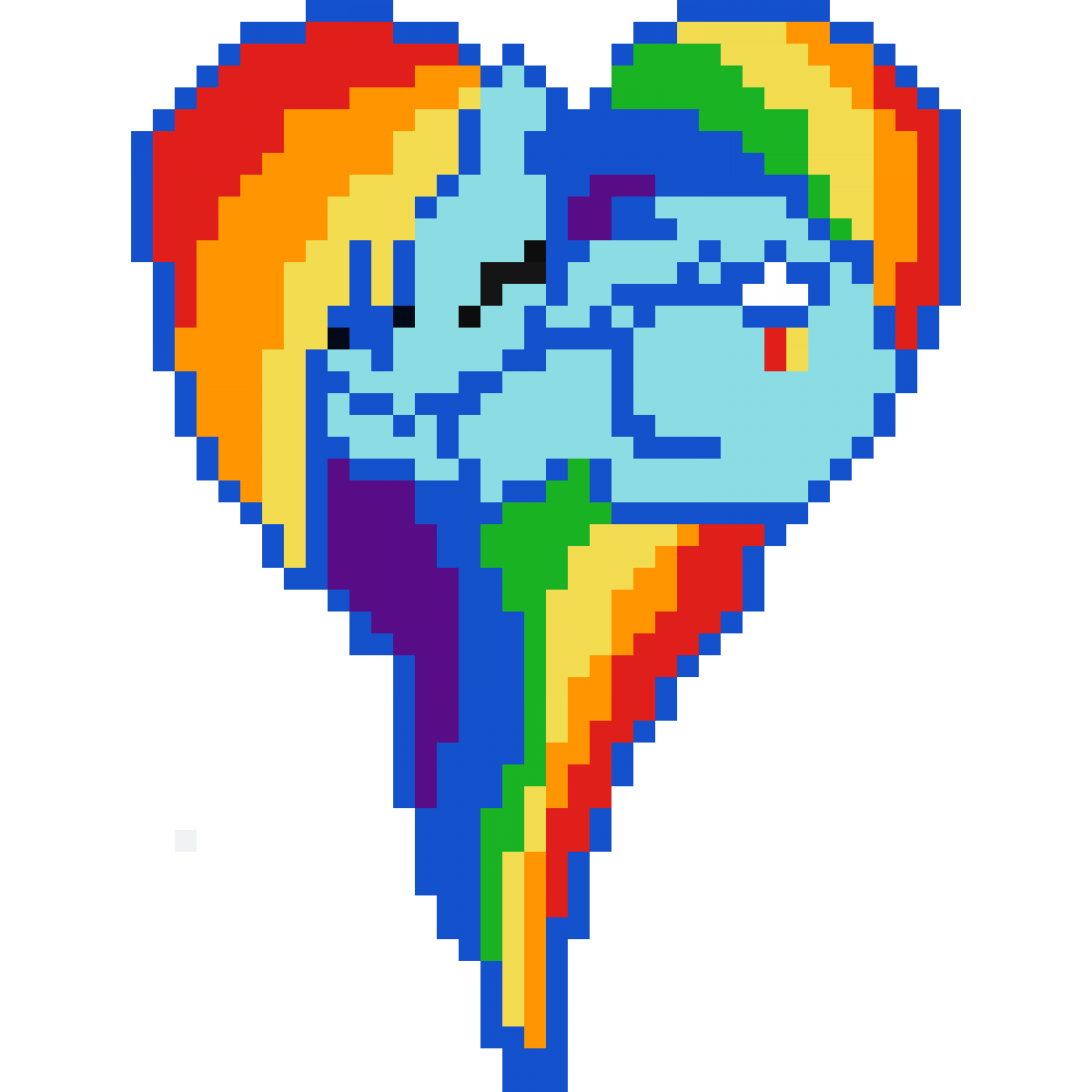 Rainbow Dash Minecraft Pixel Art Heart