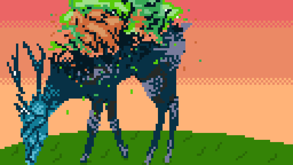 Pixilart - Sunset Nature Deer by xXMysteriousXx