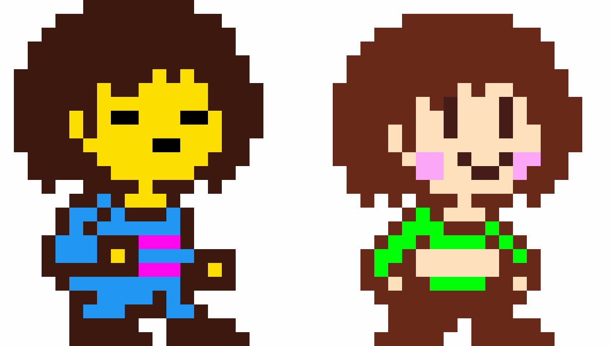 Pixilart - Frisk & Chara Battle Animation by RedKnife