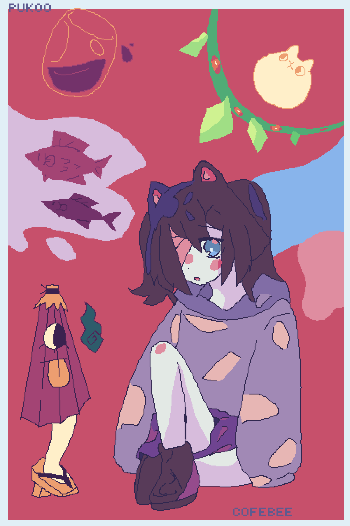 Pixilart - Yokai and Fish by COFEBEE