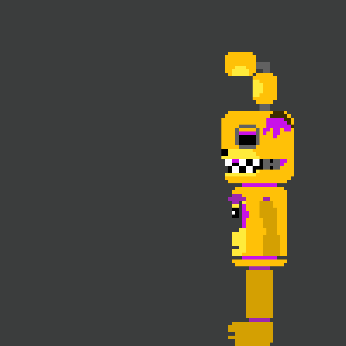 Pixilart - withered spring bonnie v2 (side facing) (purple guy) by Veccour
