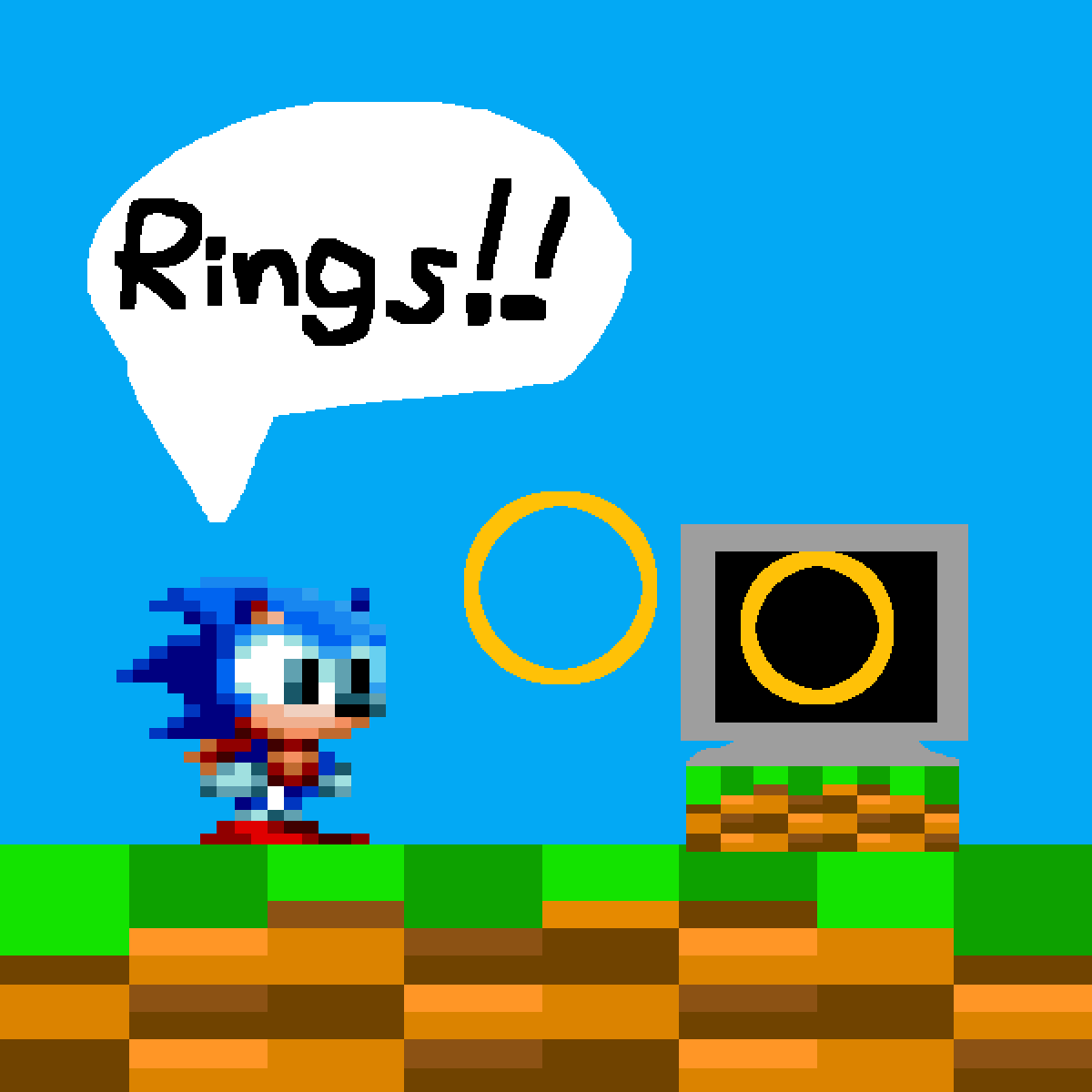 Pixilart - Sonic and Rings by Makkusu