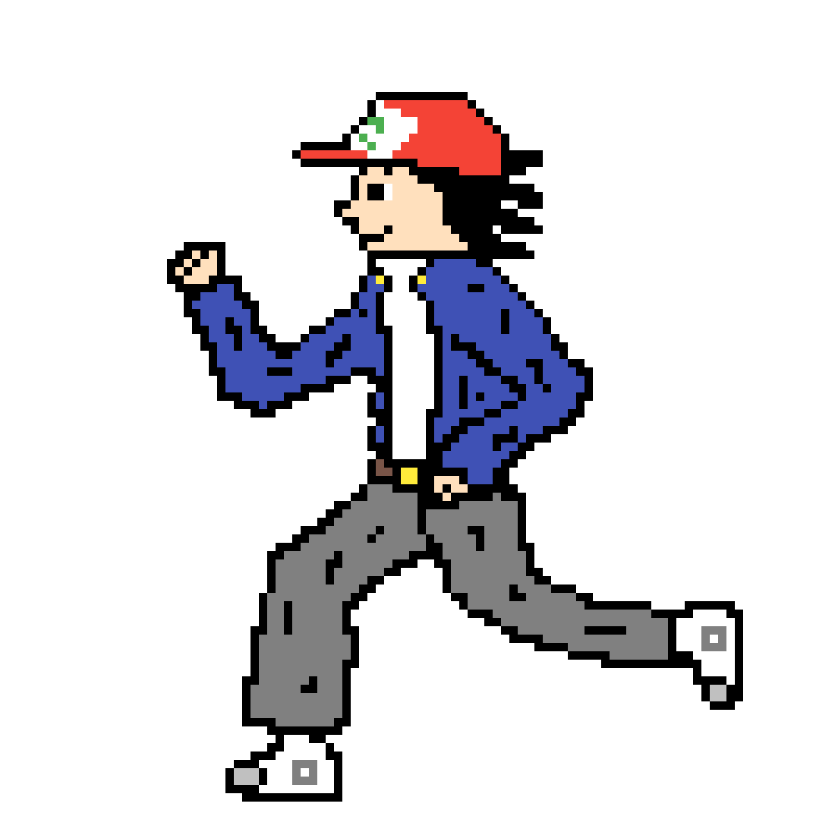 Editing ash ketchum running 1 - Free online pixel art drawing tool ...