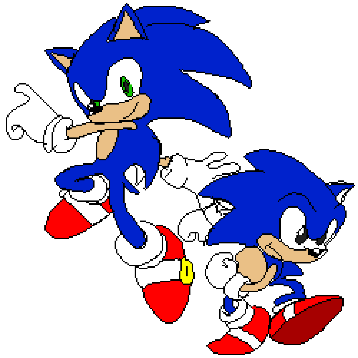 Pixilart - Sonic vs Classic Sonic by Sonic-Gamer
