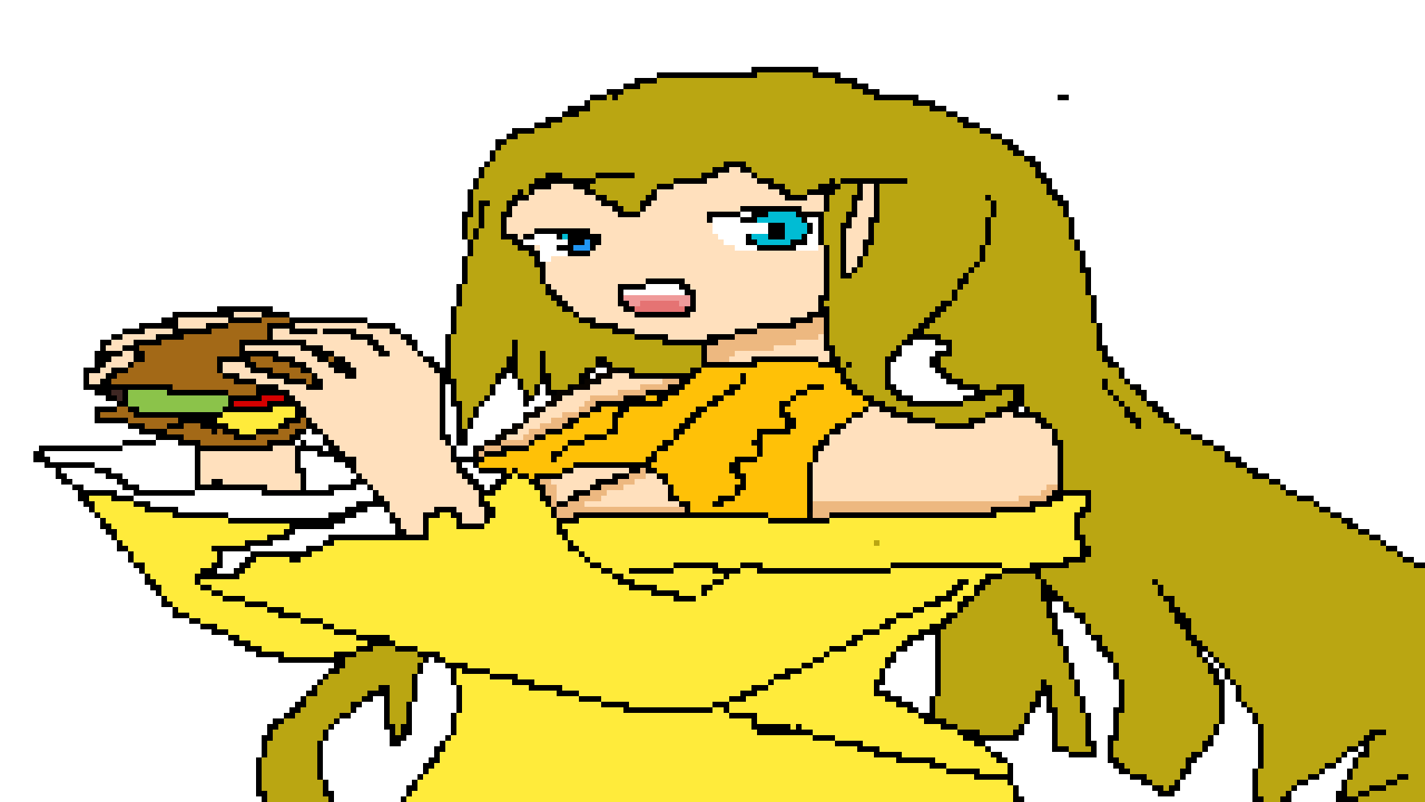 Pixilart - my friend eating a burger by chibi-chan