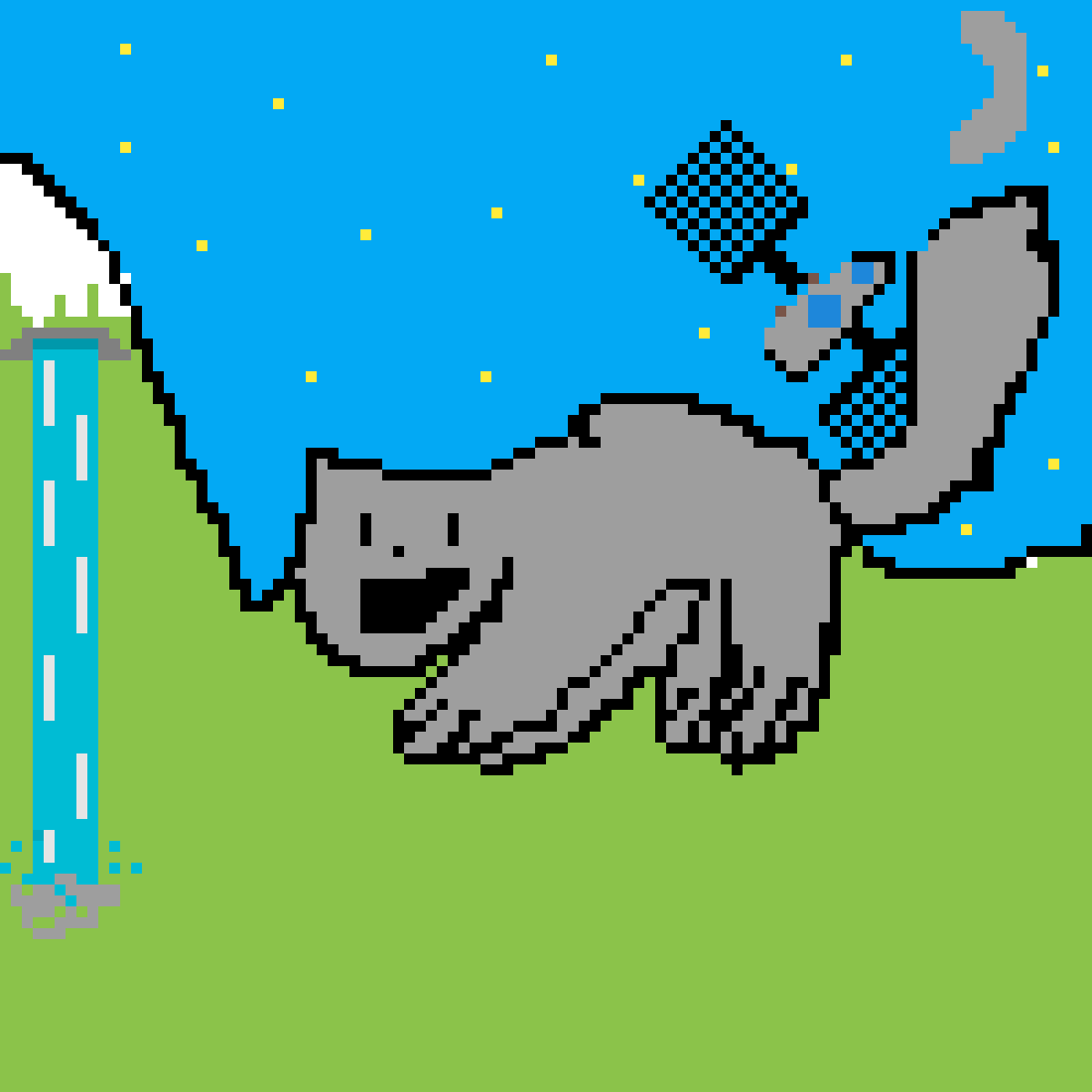 Pixilart - sliver cat by A-normal-drawer