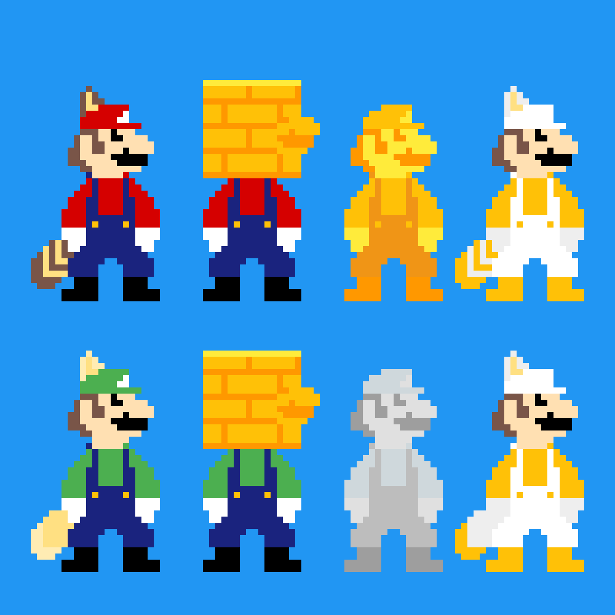 Pixilart - NSMB2 Power ups by ColinthePurpBro