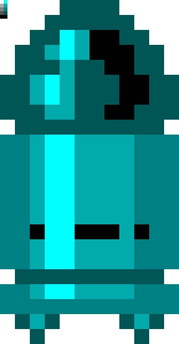 Pixilart - Monochromatic Cyan Bullet Kin by TheatreMask