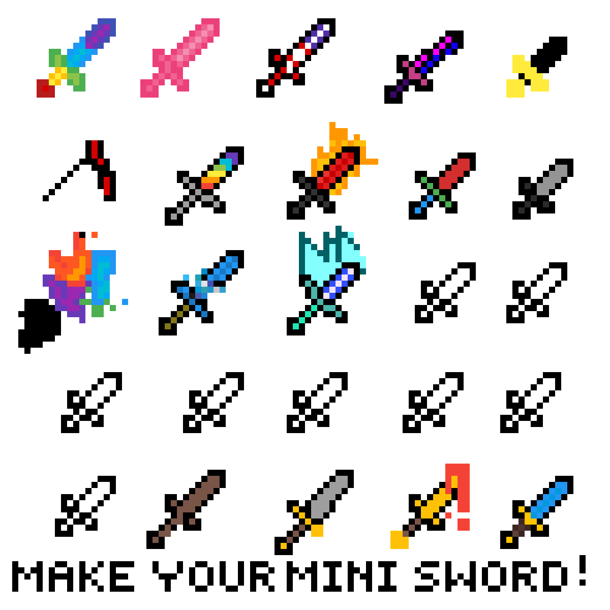 Edición mini swords be like - Herramienta gratuita de dibujo en línea ...