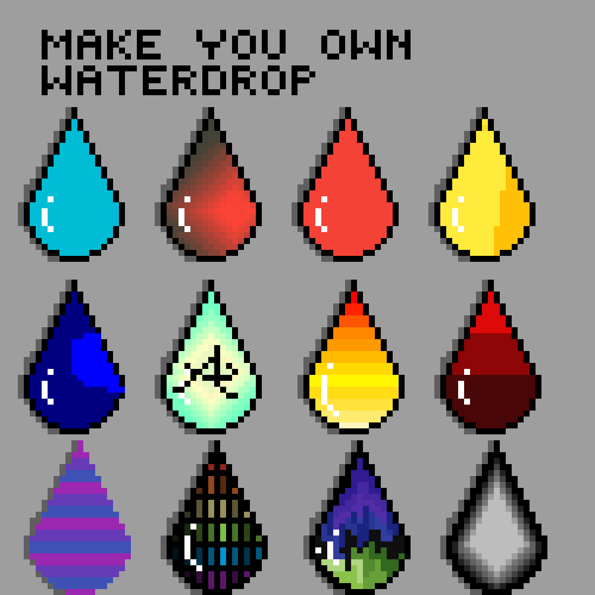 Editing fill in your water dropppppp - Free online pixel art drawing ...