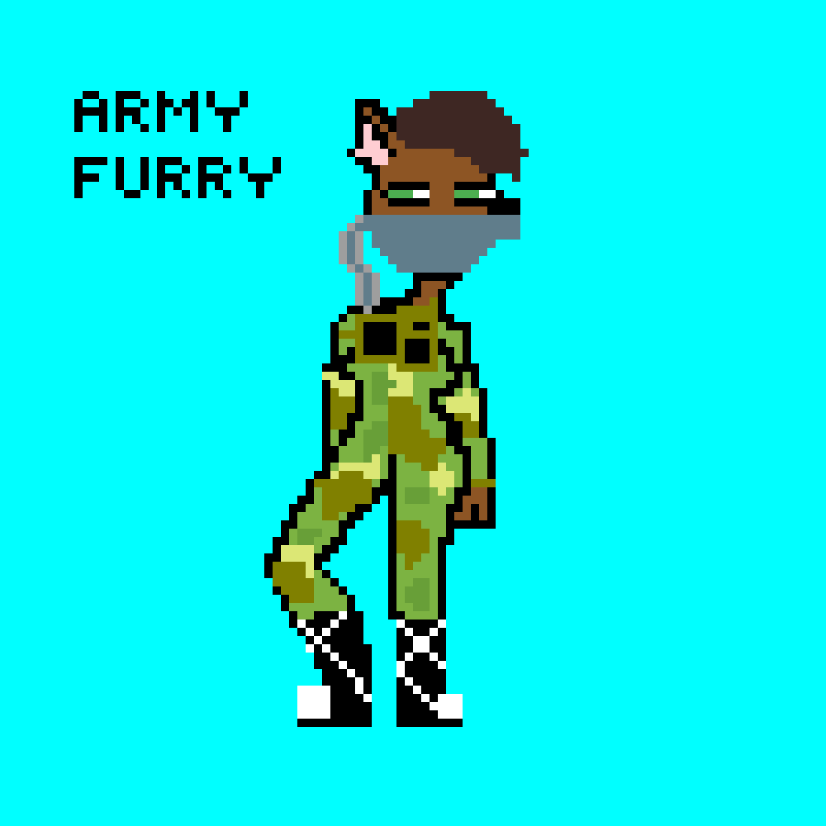 Pixilart - Girl army furry by Redriot