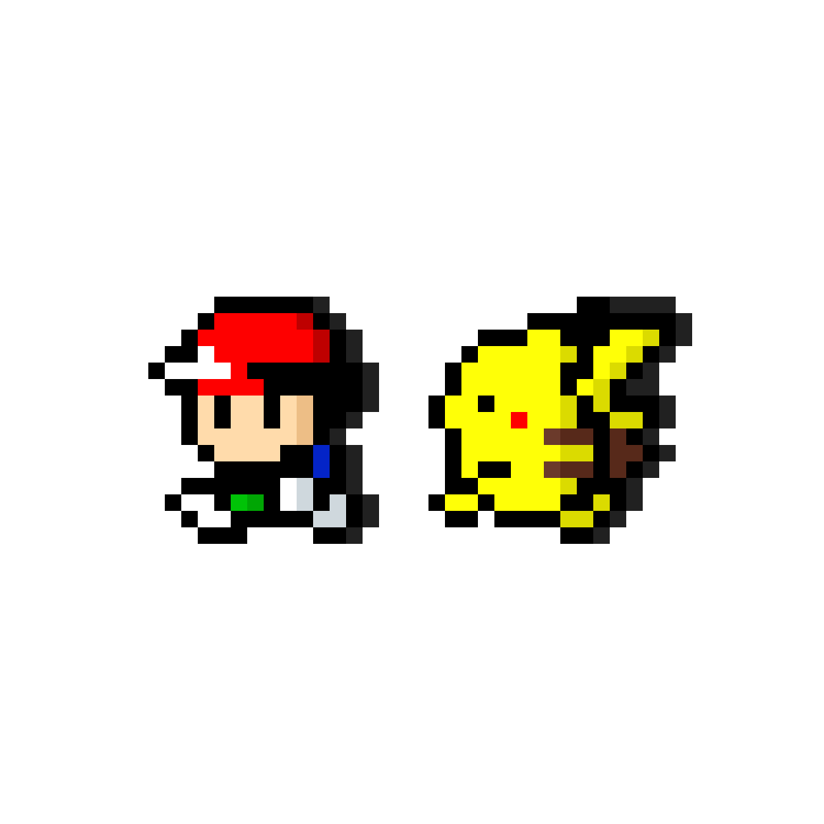 Pixilart - pixel ash and pikachu walking by Anonymous