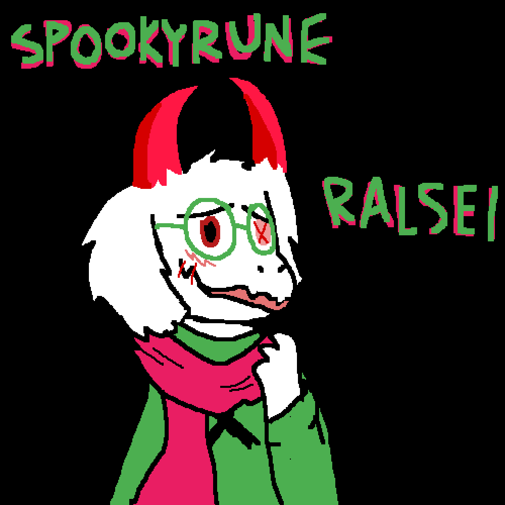Pixilart - Spookyrune Ralsei - No hat by Unsolvable