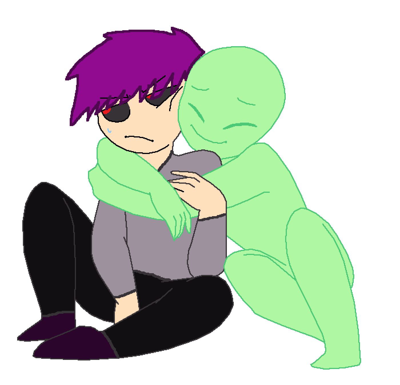 Pixilart - Josh hug collab by MrPanFox