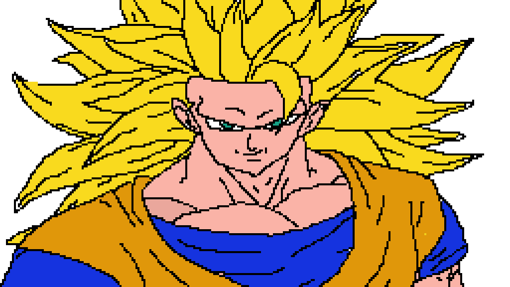 Pixilart - goku super sayian 3 by bowers