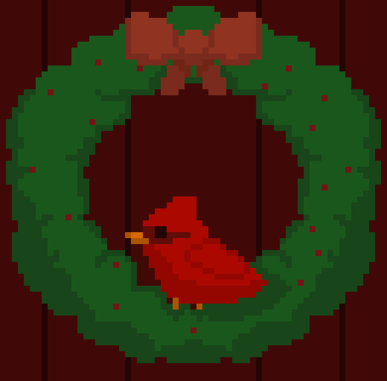 Pixilart - cardinal wreath by dizzydoes-pixel