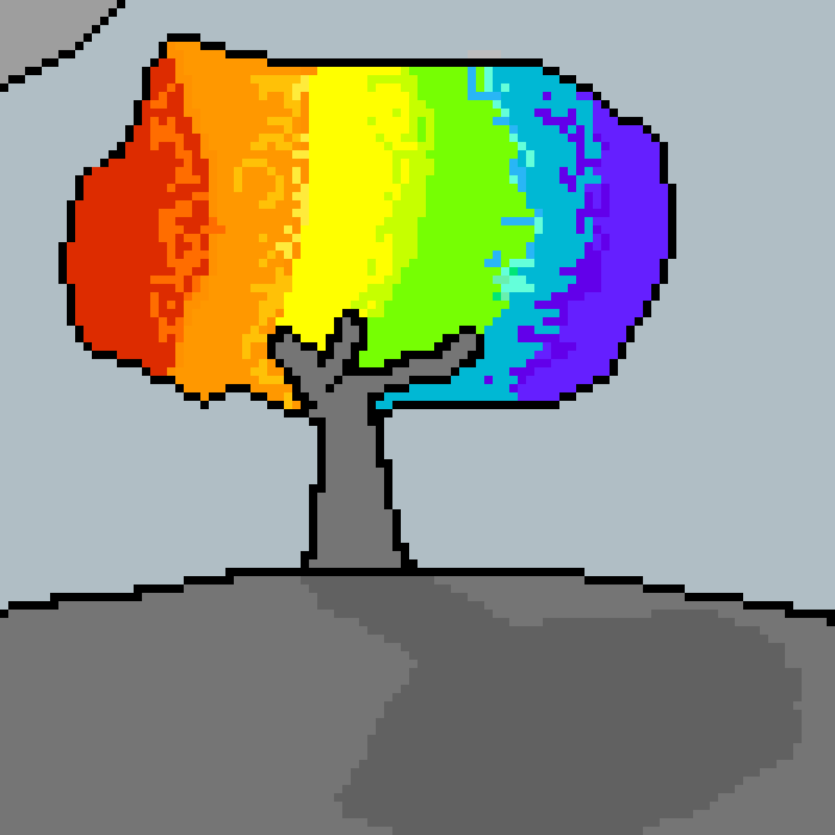 Pixilart - rainbow tree by Shady-Deer