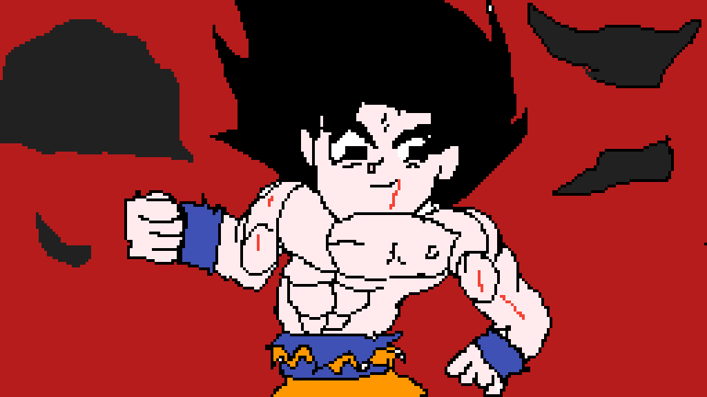 Editing Goku to @roku or roman lopez - Free online pixel art drawing ...