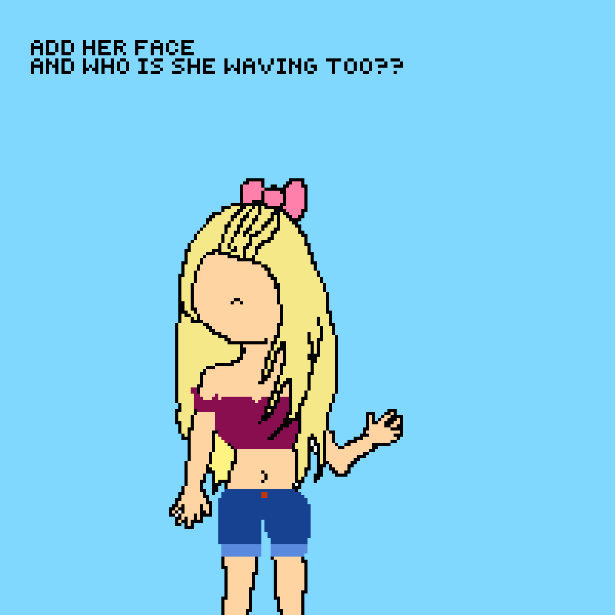 Editing Girl waving - Free online pixel art drawing tool - Pixilart