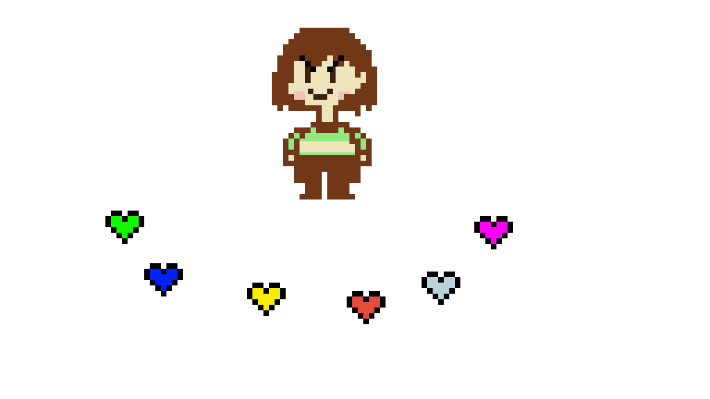 Pixilart - CHARA VS HEARTS by Boogywoogums-YT