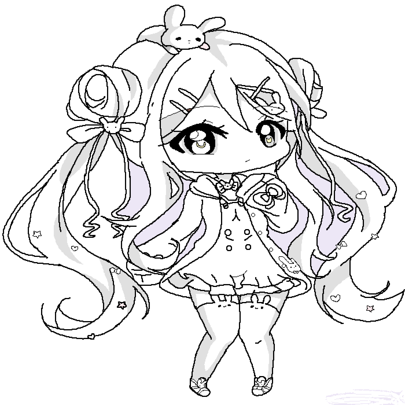 Editing little anime girl - Free online pixel art drawing tool - Pixilart