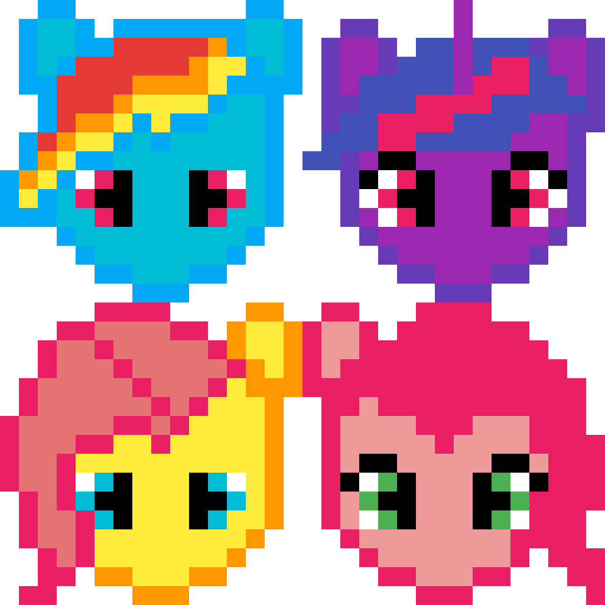 My Little Pony Pixel Art Grid