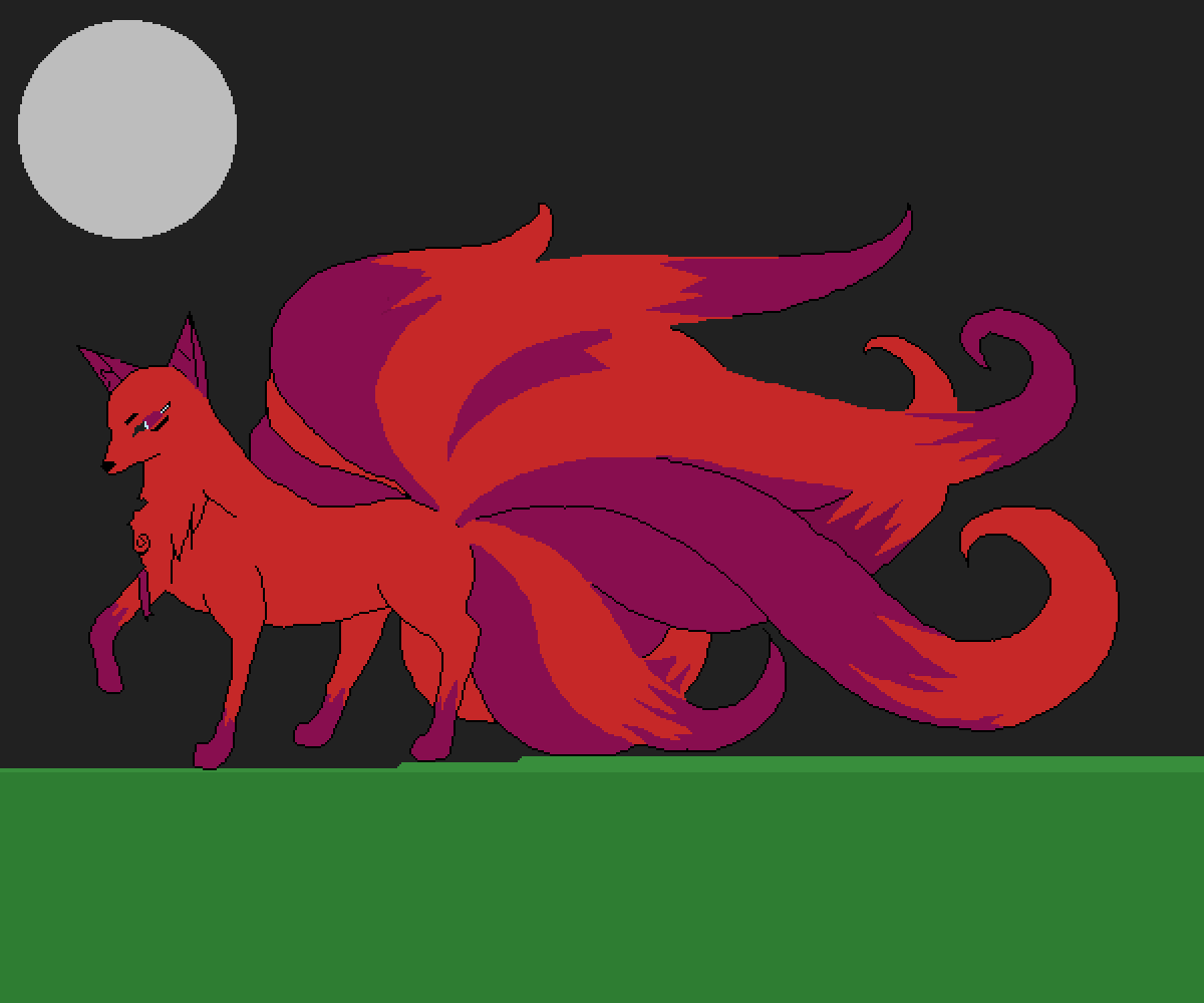 Edición kitsune in the night - Herramienta gratuita de dibujo en línea ...