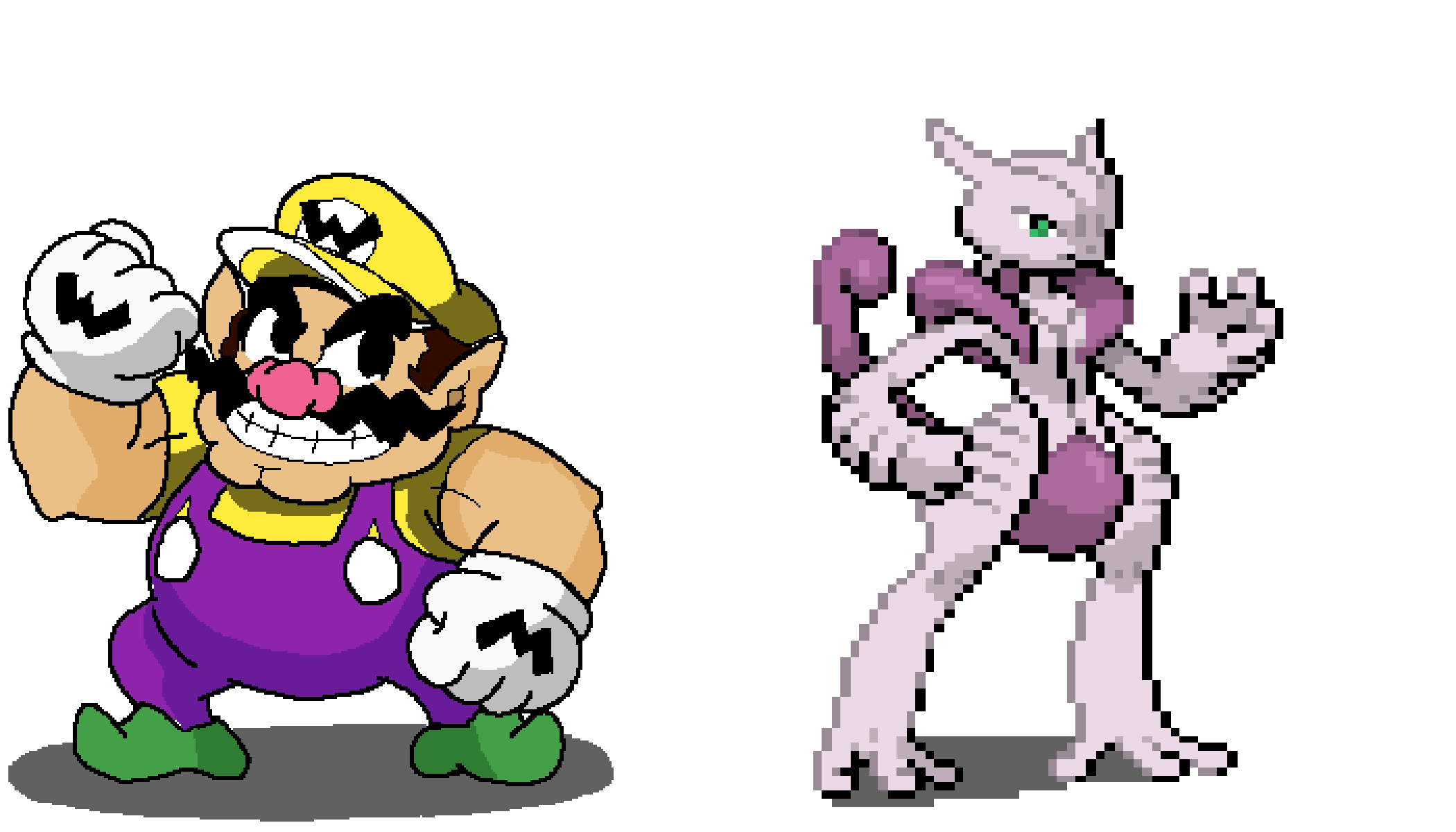Pixilart - wario and mew two by pokemon-kid