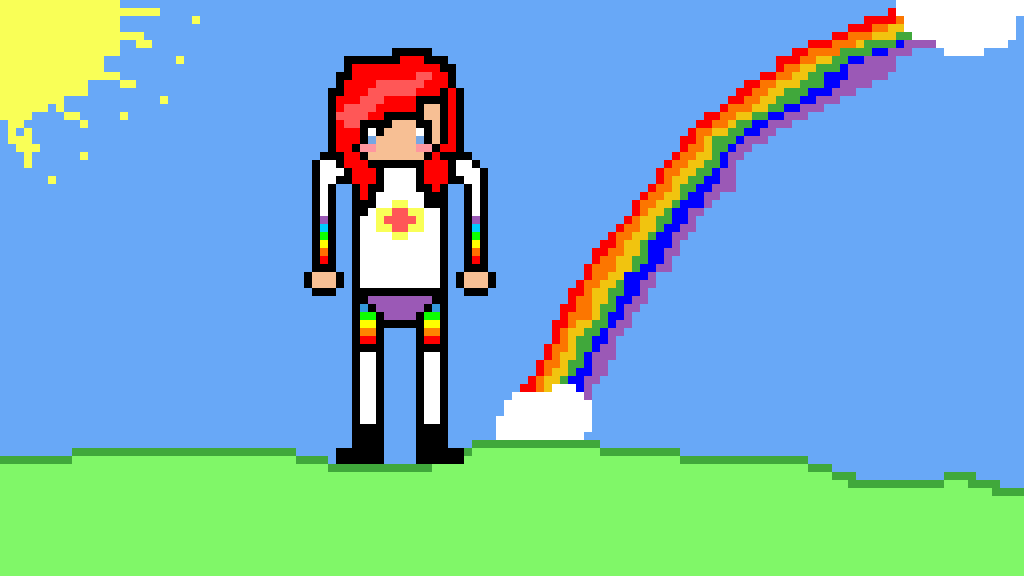 Pixilart - A rainbow superhero by Guppynum