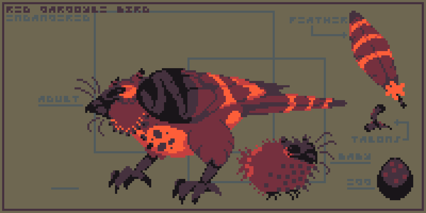 Pixilart - Red Gargoyle Bird by beehoax