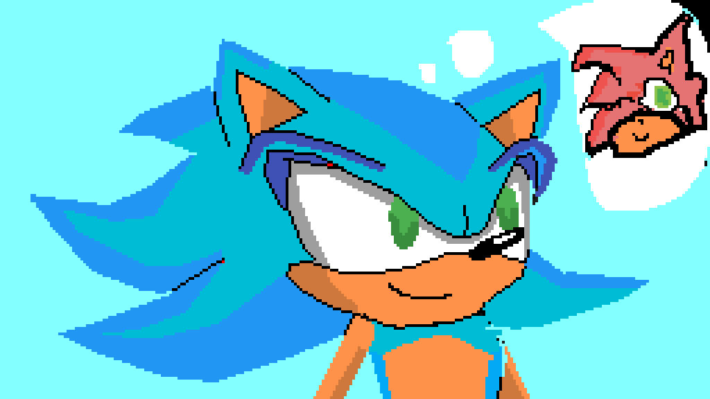 Editing Sonic thinking about Amy - Free online pixel art drawing tool ...