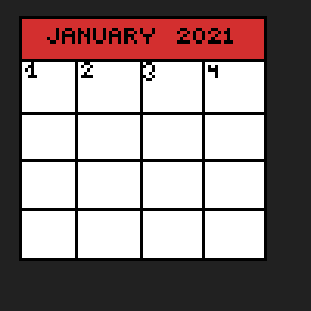 Editing calendar - Free online pixel art drawing tool - Pixilart