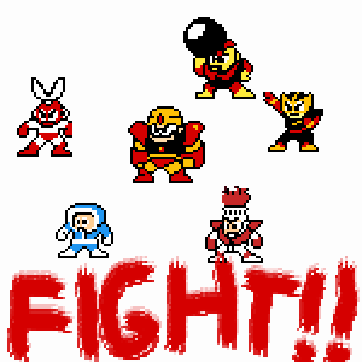Pixilart - MM1 Robot Masters Fight by Metal-Man