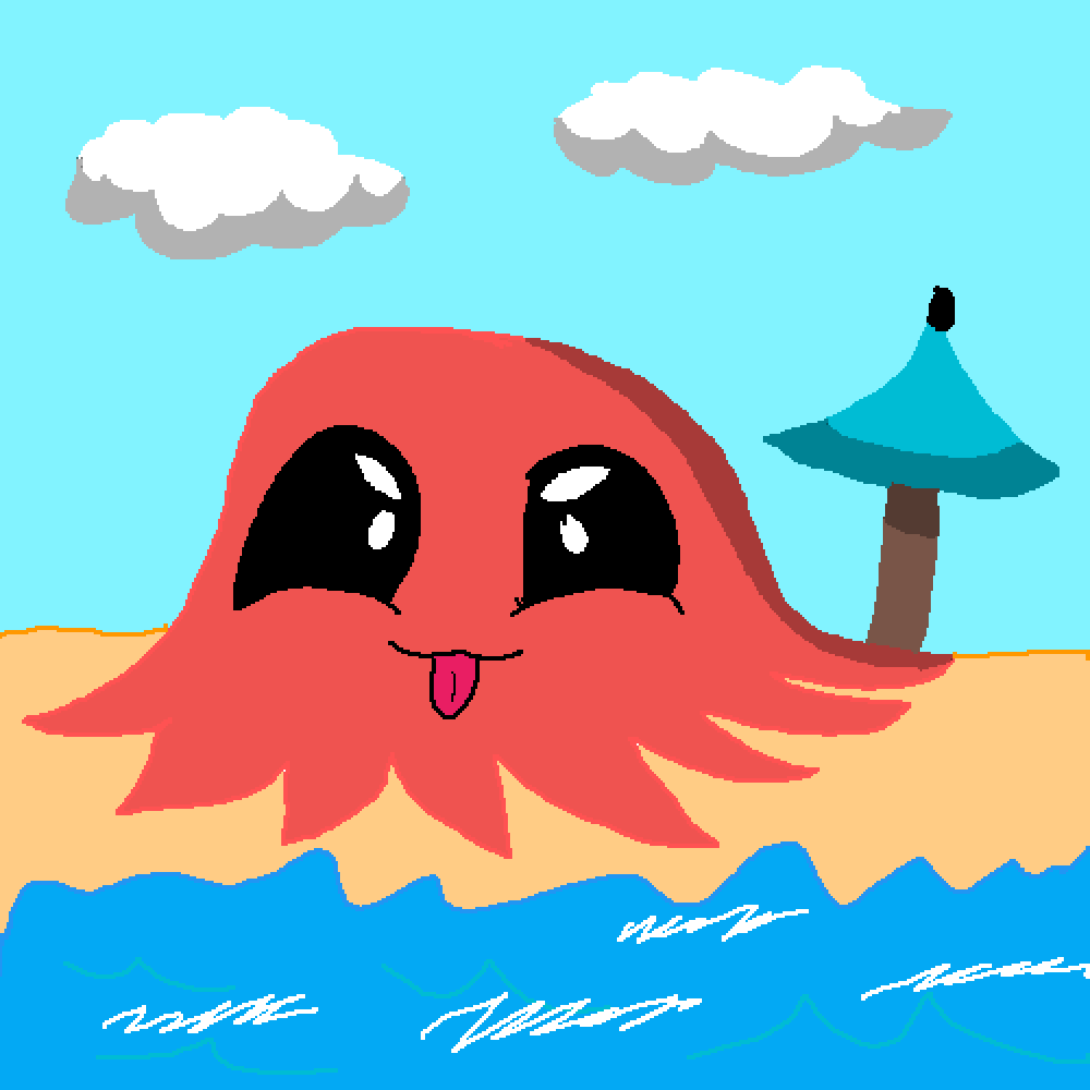 Pixilart - Octopus with an umbrella by br0k3nb0n3