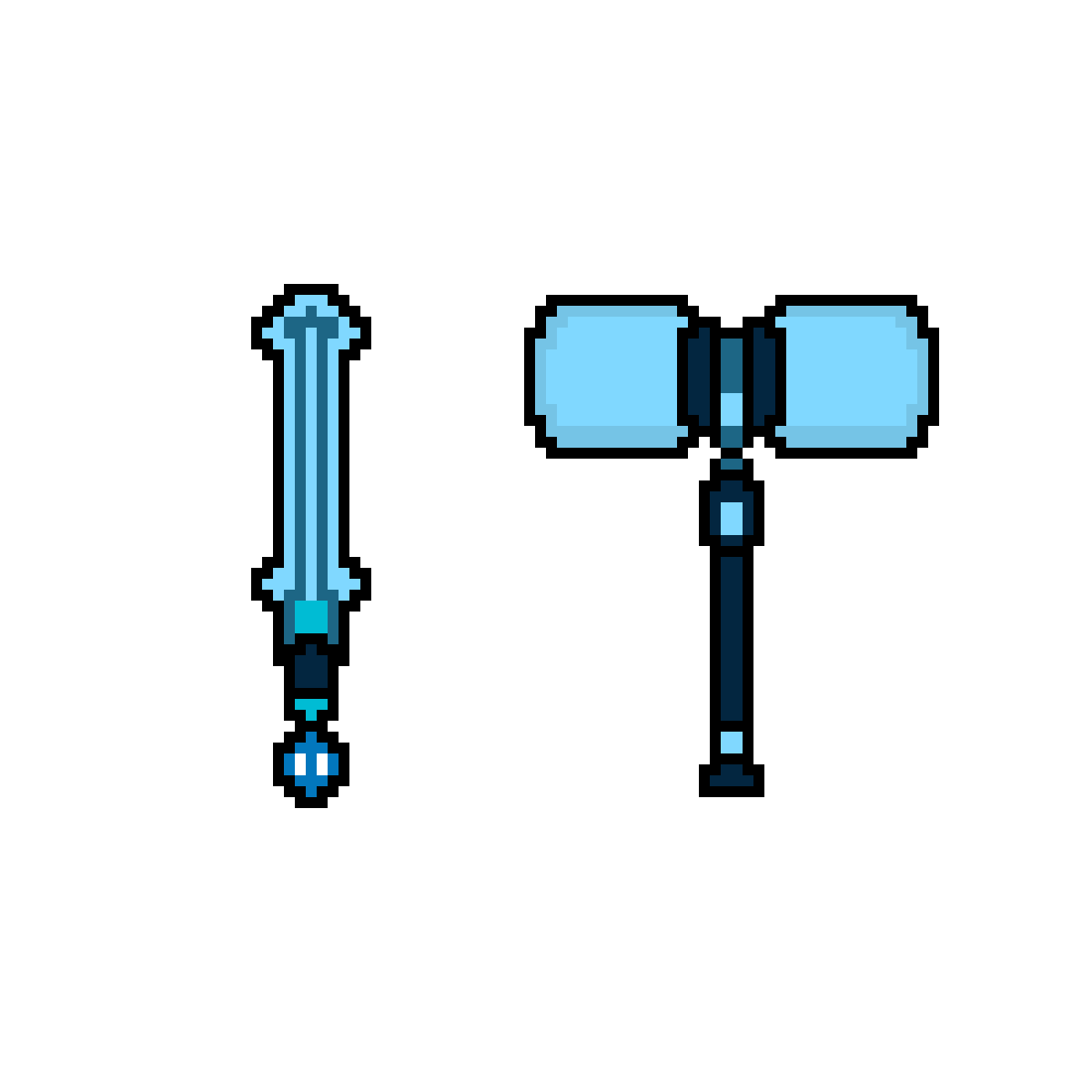 Pixilart - Diamond weapons by THE-CHOOSEN-ONE