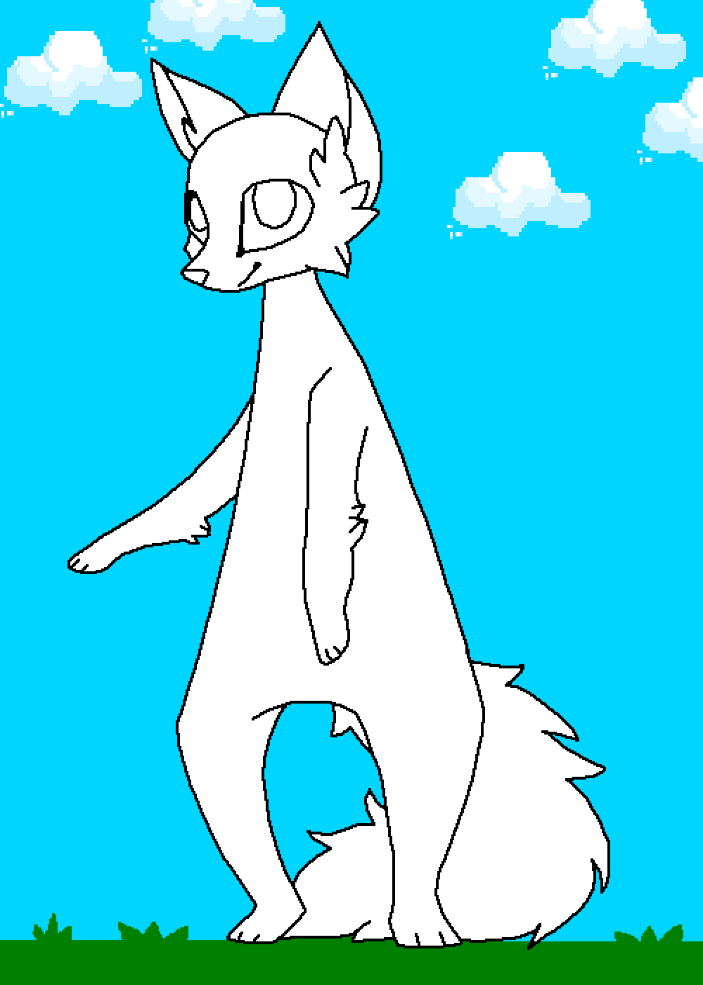 Pixilart - furry base by BlueFox27
