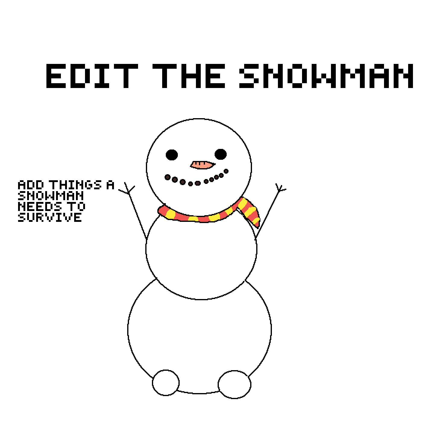 Pixilart - EDIT THE SNOWMAN by Joannadabest
