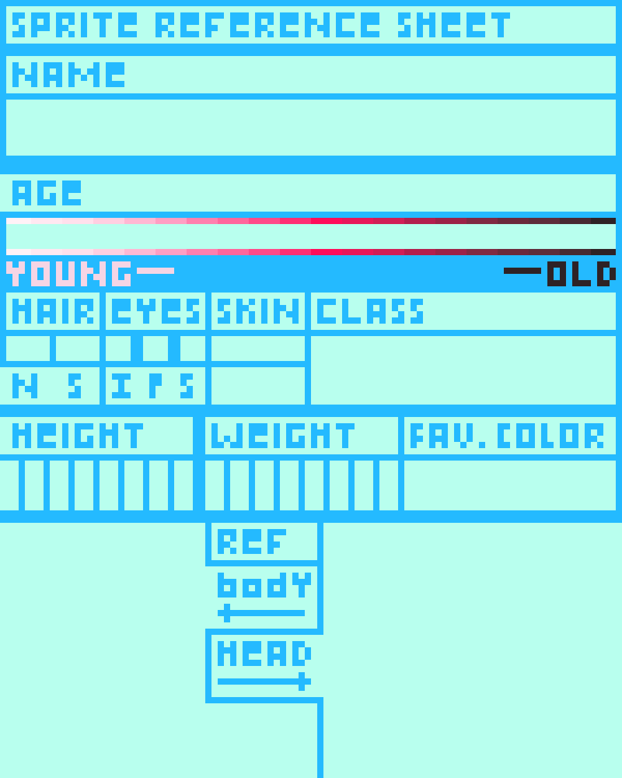 Pixilart - Blank Sprite Reference Sheet by Peppermint
