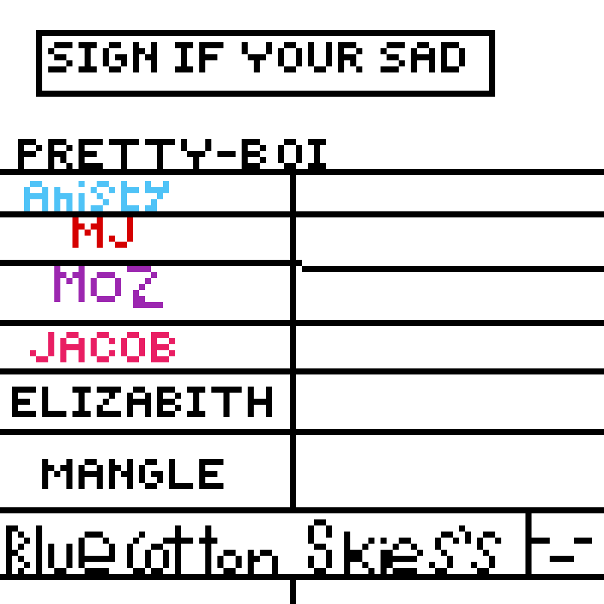 Editing MY name - Free online pixel art drawing tool - Pixilart