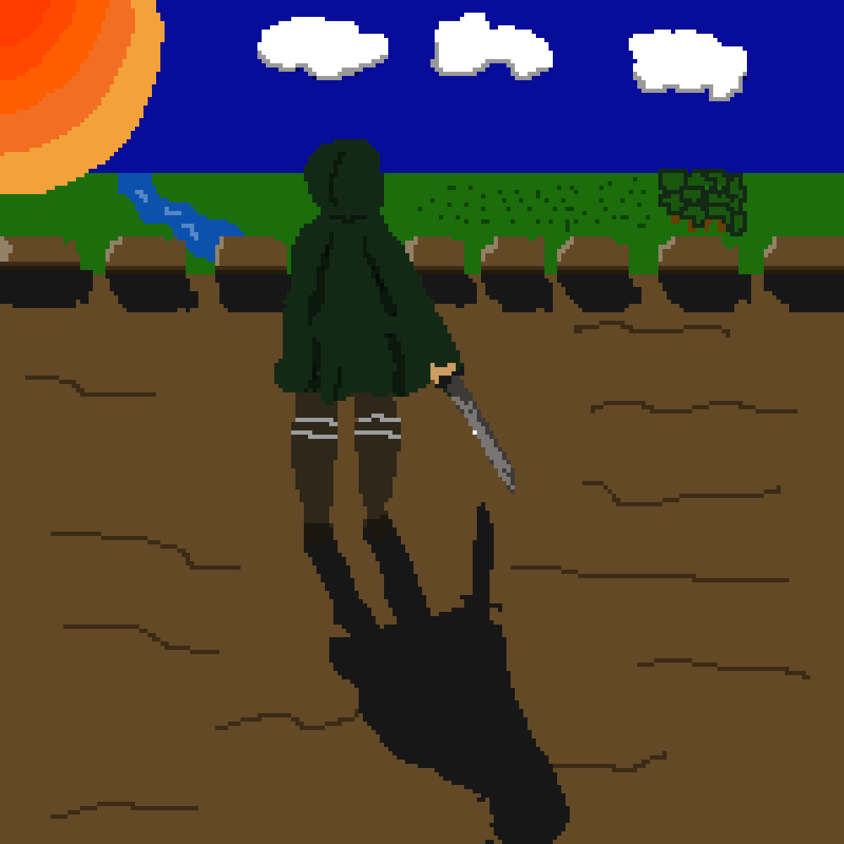 Pixilart - Attack On Titan Landscape Pixel Art by firehead