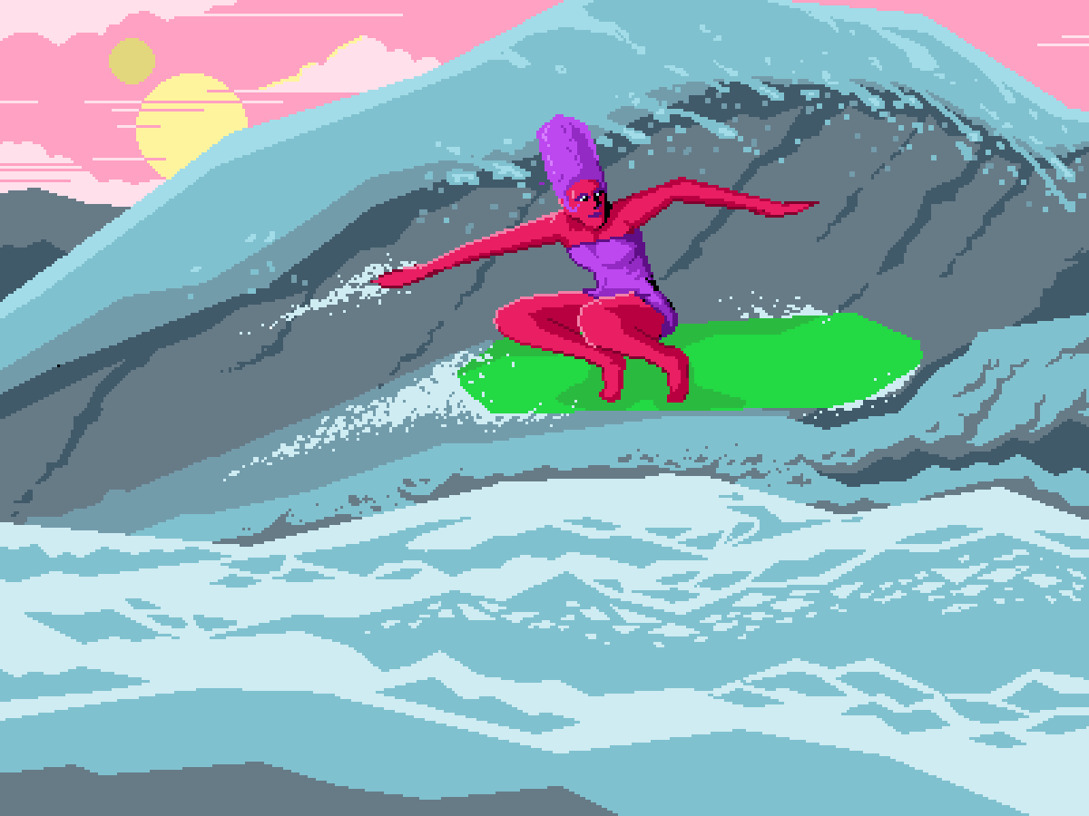 Pixilart - Alien Surfer Girl by Dwetts