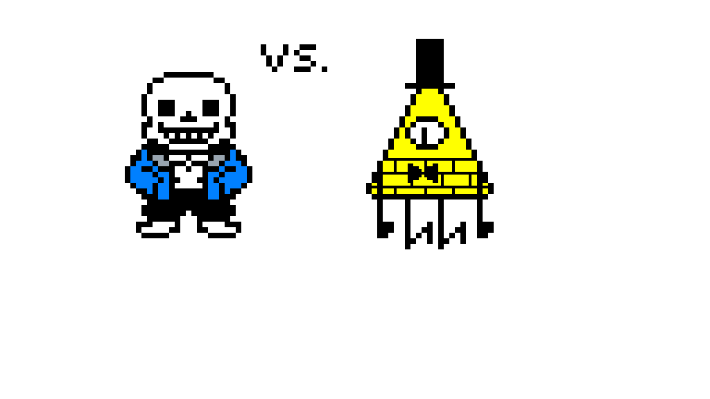 Pixilart - Bill Cipher vs. Sans by applebox77