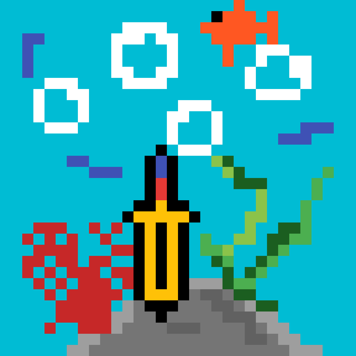 Pixilart - Underwater Sword by Potxto