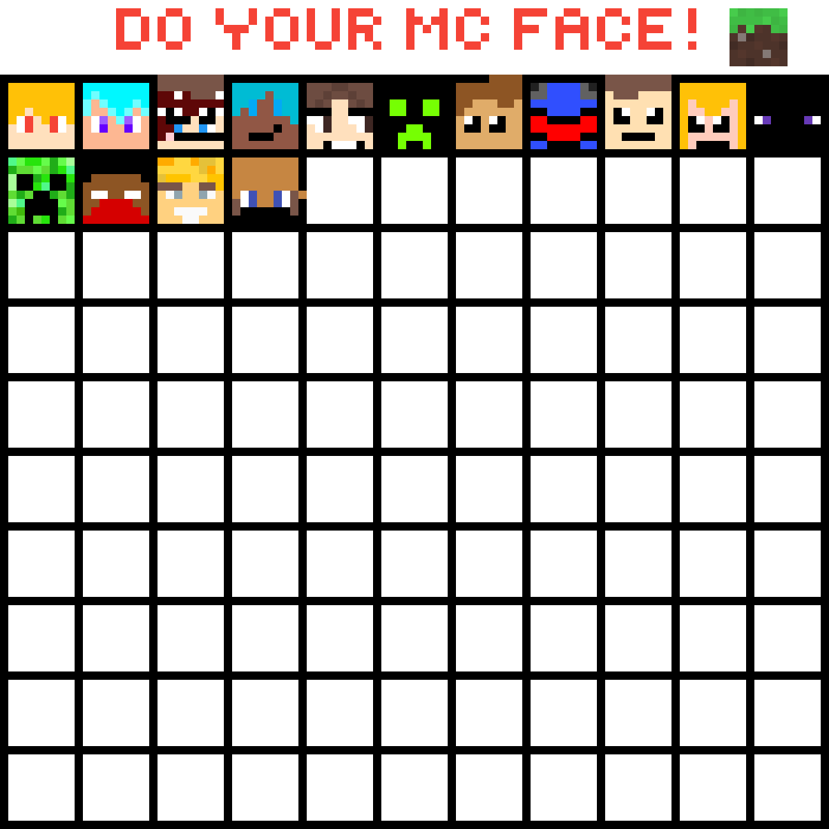 Editing draw your mc face - Free online pixel art drawing tool - Pixilart