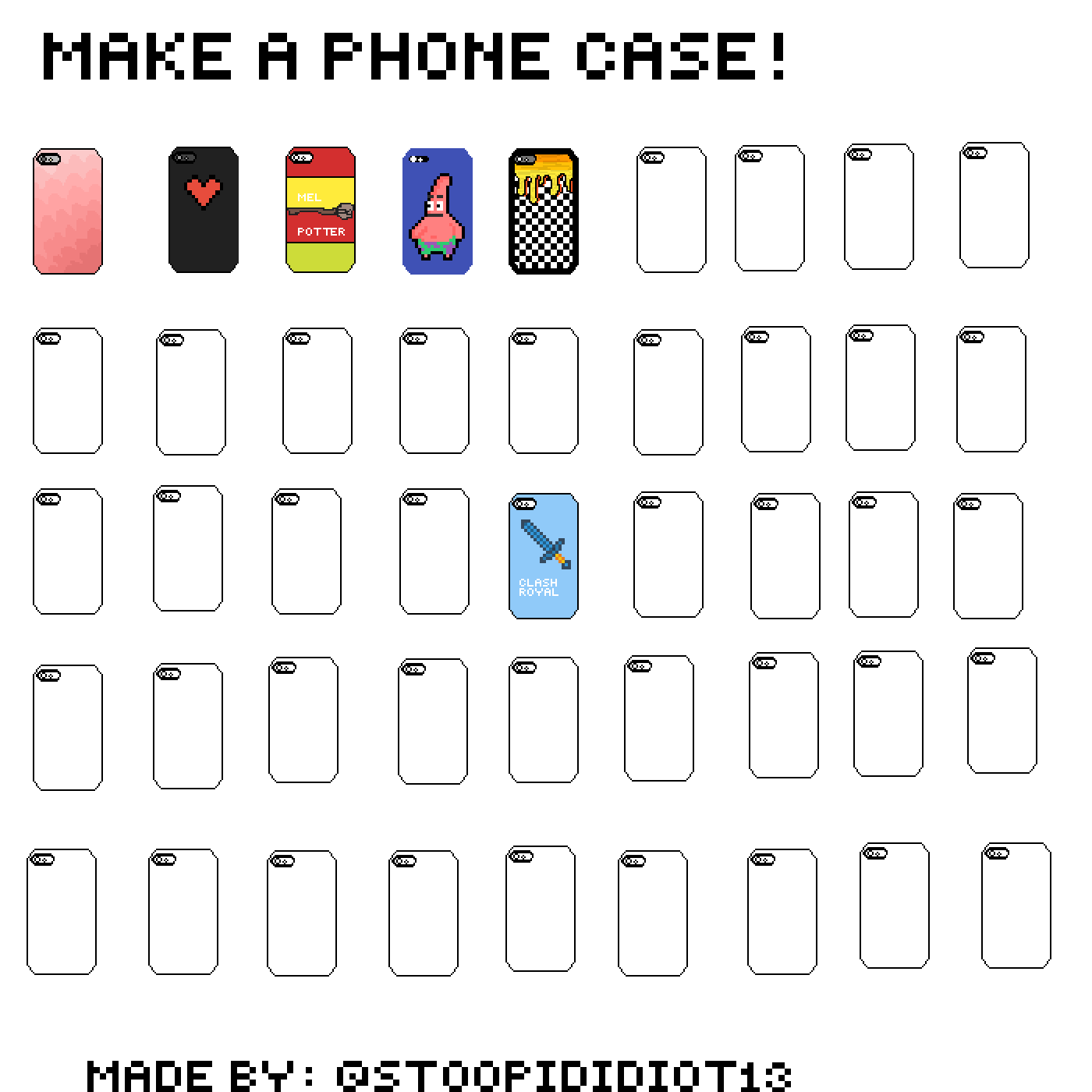 Editing Make a phone case - Free online pixel art drawing tool - Pixilart