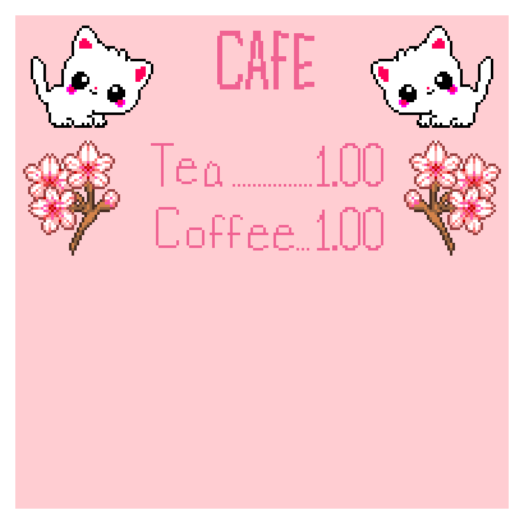 Editing cafe menu - Free online pixel art drawing tool - Pixilart