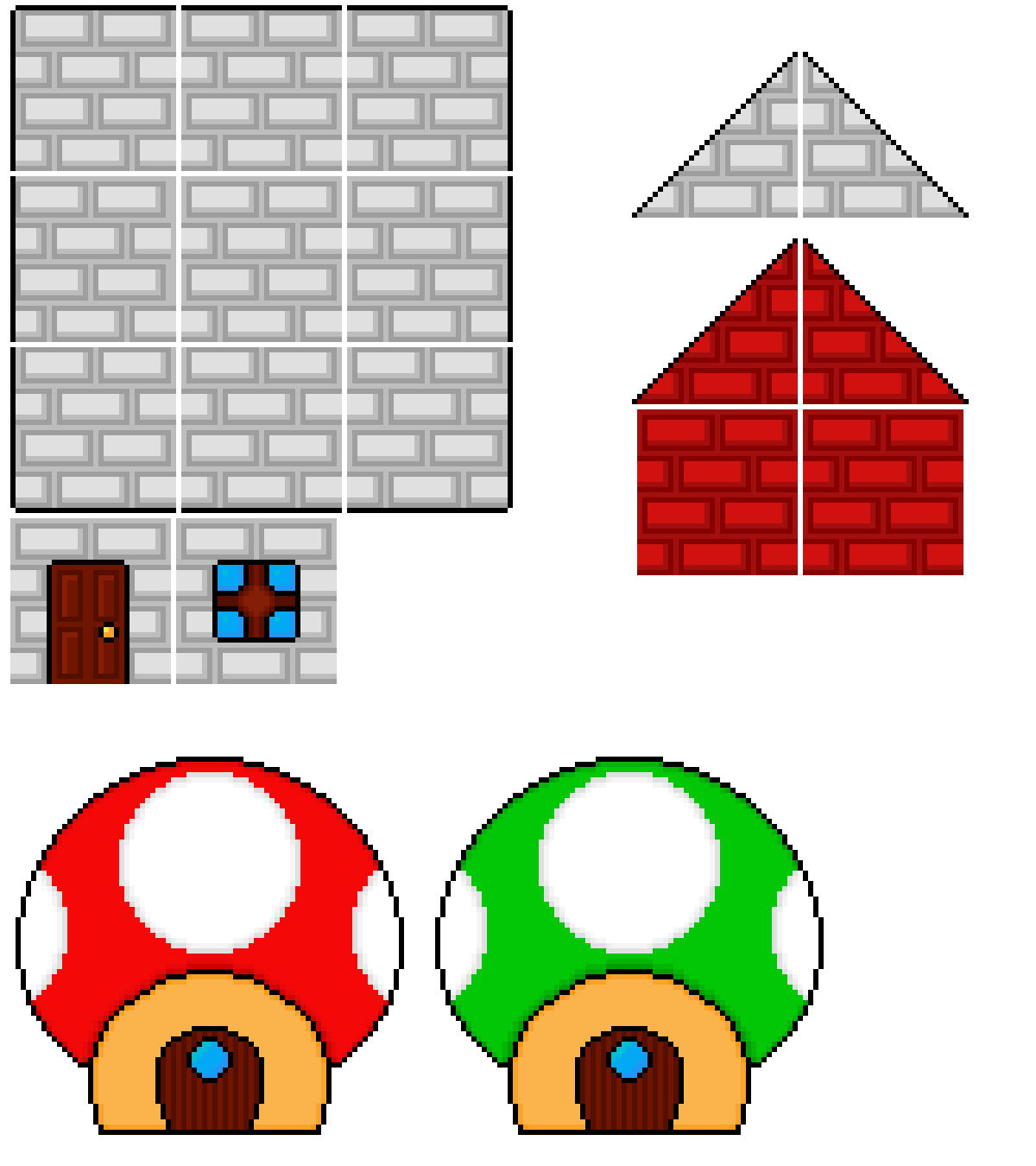 Pixilart - Toad town tileset by MrBowser