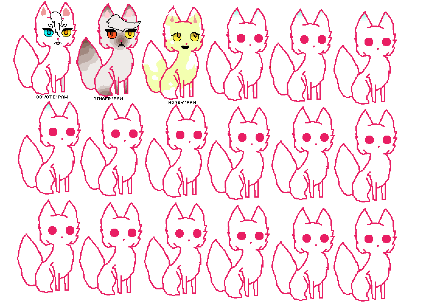 Editing Warrior cats collab! - Free online pixel art drawing tool ...